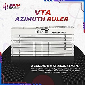 Turntable Azimuth Cartridge Alignment Protractor Set - Vinyl Record Player VTA Azimuth Ruler and Turntable Phono Cartridge Stylus Alignment Protractor
