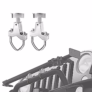 Southern Powersports High Lift Jack Mount, Attaches High Lift Jacks onto 1-inch to 2.5-inch Round or Square Tubing, High Lift Jack Adjustable Tube Mount System, Includes 3 U-Bolt Sizes, Silver