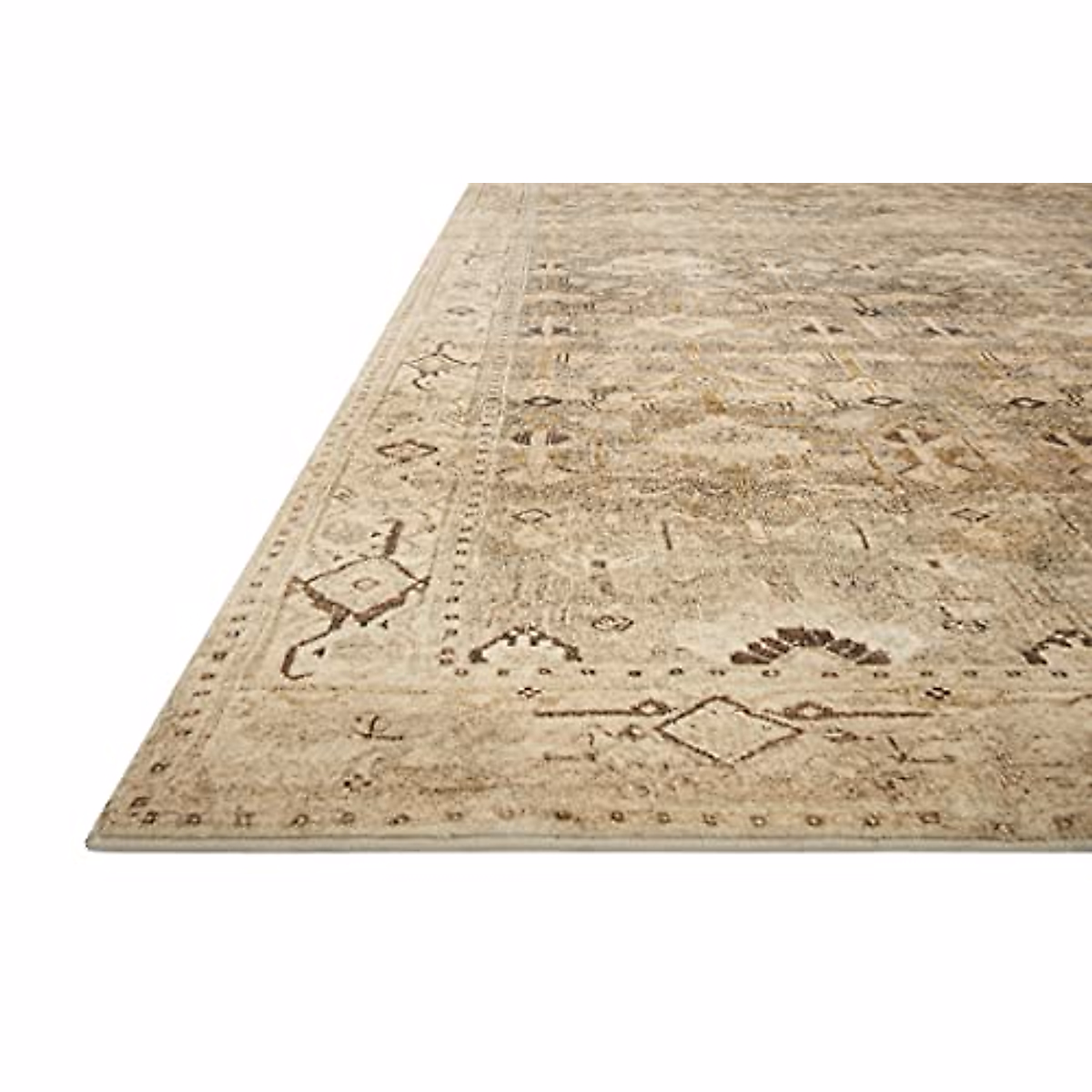 Loloi II Margot Collection MAT-04 Antique / Green 7'-6" x 9'-6", 3.8" Thick, Area Rug, feat.CloudPile, Soft, Durable, Printed, Medallion, Low Pile, Non-Shedding, Easy Clean, Living Room Rug