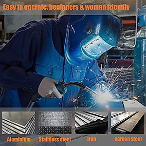 HITBOX MIG Welder Machine,200Amp 5 in 1 Gas MIG/Gasless Flux Core MIG/Stick/Lift TIG/Spot welding/Aluminum Multi Process Welding Machine with LED Digital Display