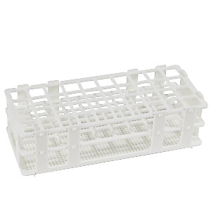 BIPEE Plastic Test Tube Rack, 40 Holes，Test Tube Holder for 20 mm Test Tubes, White vial holder, Detachable test tube holder rack (1pcs，40 Holes）