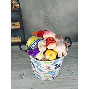 MAIZMZ Kids Hamper Storage Basket Nursery Bins Baby Gift Toy Organizer Box Laundry Basket Large Canvas Collapsible Chest for Home/Dorm/Kitchen/Pet/Closet/Shelf/Room Decor(Dinosaur)