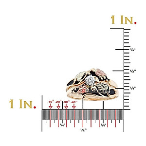 10k Yellow Gold Antiqued Diamond Black Hills Gold Engagement Wedding Ring Set Size 10