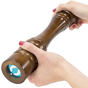 Wooden Pepper Mill - Gourmet Mahogany Salt, Pepper, and Spice Seasoning Grinder in 10.5", 12.5", & 16.5" by Back of House Ltd. (12.5)