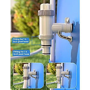 POOLHACKER Pool Plunger Valve Plus for Above Ground Pool- Pool Pipe Holder with Plunger Valve for Pool Parts and Accessories, Shut Off Valve for Above Ground Pool, Replacement for Pool Fittings