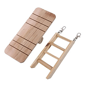 FRCOLOR 2pcs Pet Teething Products Small Animals Ladder Bird Hamster Cage Toys Rat Hideout Toy Climbing Toys Small Animal Toys Guinea Pig Chewing Rat Bridge Wooden Teething Supplies