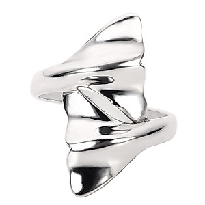 CloseoutWarehouse 925 Sterling Silver Whale Fluke Lovers Ring Size 6
