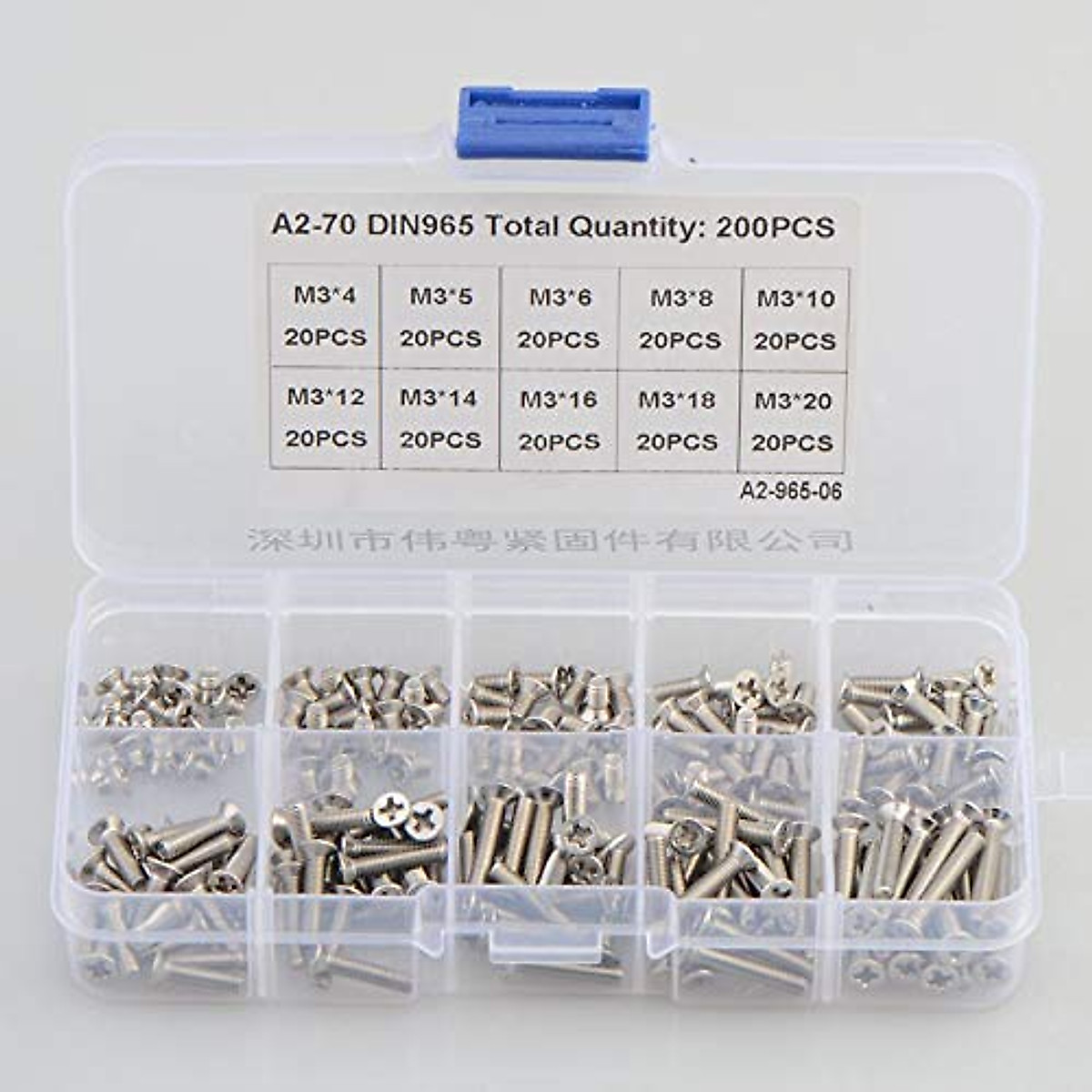 Countersunk Flat Head Mini Screw Set M3 304 Stainless Steel Steel for Computer Notebook for Laptop Screws Kit 200Pcs/set SCRW-020024