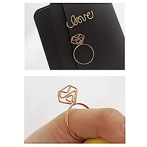 Diamond Ring Shape Small Paper Clips - Cute Paper Clips - Funny Bookmark Marking Clips for Office School Wedding Party Invitation Valentine Decoration - Planner Paperclips (20 pcs) (Diamond Ring)