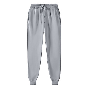 Gumipy Womens Sweatpants with Pockets Loose Fit Fleece Oversized Sweat Pants Workout Yoga Tapered Pants Activewear C-Gray
