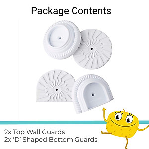 Toddleroo by North States Baby Gate Wall Guards: Provides extra safety and stability for most pressure mounted baby gates. Protects walls from damage. Pressure or Hardware Mount. (Pack of 4, White)