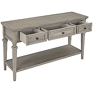P PURLOVE Console Table with Drawers and Shelf, Sofa Table Entryway Table for Entryway Living Room Hallway (Gray Wash)