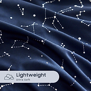 Wake In Cloud - Constellation Duvet Cover Set, Space Witchy Star Celestial Galaxy Astrology for Teen Kids Boys Girls, Soft Lightweight Bedding, 3-Piece, Navy Blue, Twin/Twin XL Size