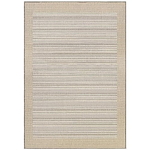 Couristan Monaco Outdoor Area Rug - Bowline 3'9" X 5'5" Rectangle in Cocoa Natural and Ivory Color, Hose Washable, Pet Friendly, Patio and Home Decor