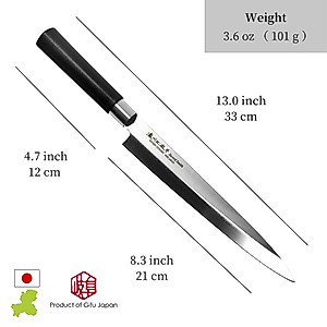 Seki Japan MASAMUNE, Sushi Knife, Stainless Steel Wa Sashimi Yanagiba Knife, japanese knife PP Handle, 8.3 inch (210mm)