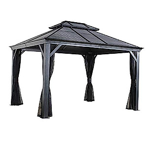 Sojag Outdoor 10' x 14' Mykonos Double Roof Hardtop Gazebo Outdoor Sun Shelter