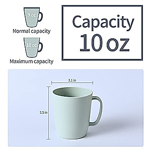 Kurala Coffee Mugs Set of 5, Plastic Coffee Cups Set, 10 Ounce Unbreakable Coffee Mug Plastic with Handle, 3 Basic Colors, Reusable Plastic Mug Dishwasher Safe
