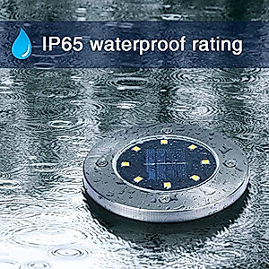 Solar Lights Outdoor Waterproof, 12 Pack Solar Ground Lights, Solar Garden Lights, Bright Solar Disk Landscape Lights for Lawn Patio Deck Pathway Yard Walkway(Warm Light)