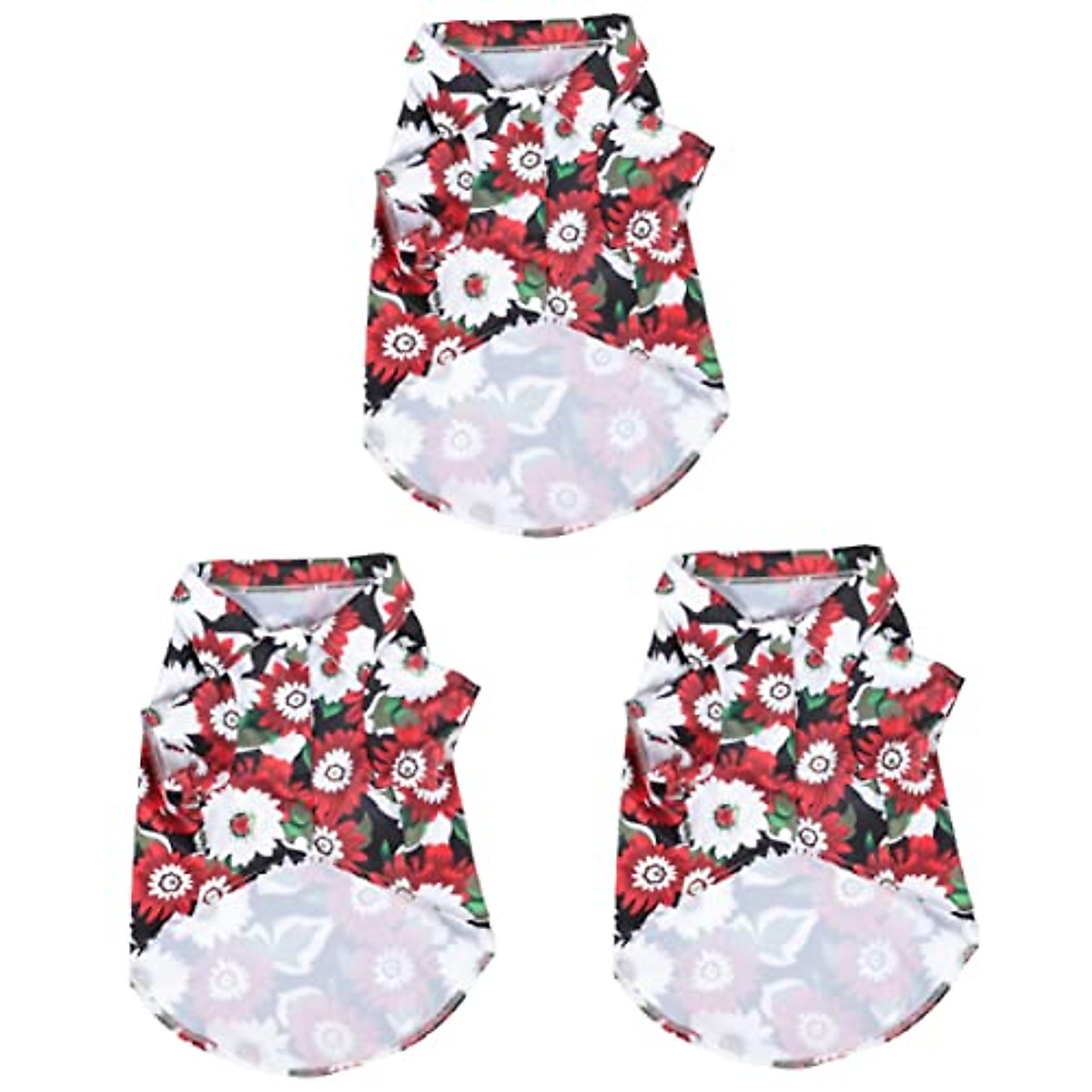 3pcs XXL Pet Fashionable Breeze Fashion Apparel Decorative Red Printed Outfit in Clothing Style Small Clothes Cartoon Chic Cats Sleeveless Themed Puppies Beach Summer Red- T-