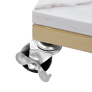 3 Tier Rolling Cart, Utility Manicure Trolley, Open Design Metal Storage Rolling Barber Cart for Kitchen, Living Room, Studio, Bedroom, Balcony, Universal Wheels with Lock