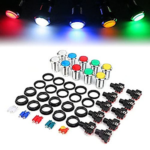 Shanrya Reset Button, Game Accessory Switch Arcade Button Easy to Install Translucent for Amusement Park for Game Machine for Outdoor