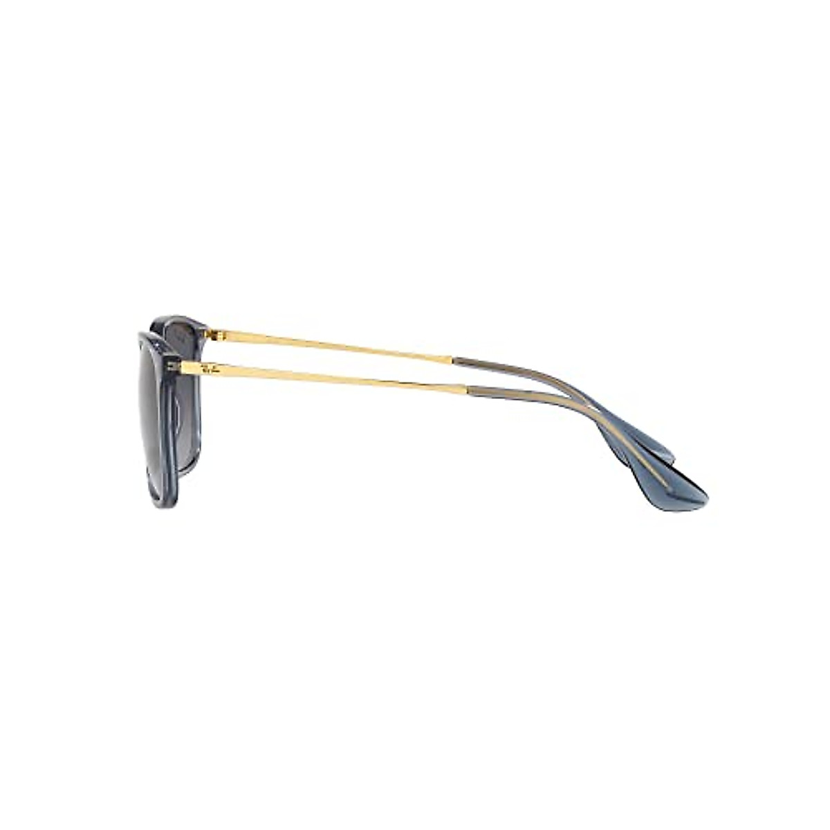 Ray-Ban Men's RB4187F Chris Low Bridge Fit Square Sunglasses, Transparent Blue/Grey Gradient Polarized, 54 mm