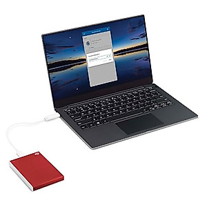 Seagate 2TB Backup Plus Slim Portable External Hard Drive + 1Yr Mylio Create + 2MO Adobe CC Photography, Red (STHN2000403)