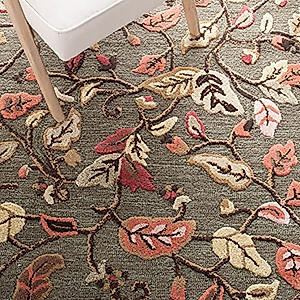 MARTHA STEWART x SAFAVIEH 2'3" x 10' Francesca Black MSR3611B Handmade Autumn Woods Wool & Viscose Runner Rug