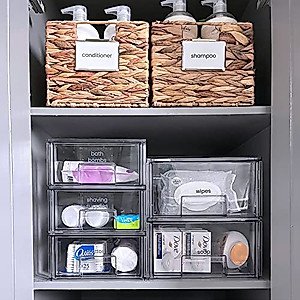 Oba Method Durable Clear 10 x 13.75 x 5.5 Acrylic Large Stackable Storage Container Drawer