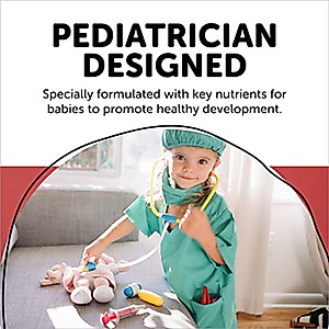 SmartyPants Baby Multi&DHA Supplement:Liquid Multivitamin with Vitamin D3, C,Vitamin B6,Biotin,Choline & Lutein, for Infants 6-24 Months,Gluten Free,Natural Fruit Flavor,30 Servings(Package May Vary)