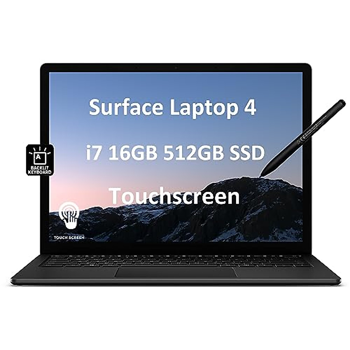 Microsoft Surface Laptop 4 13.5" 2K Touchscreen (Intel Core i7-1185G7, 16GB RAM, 512GB SSD, IST Active Stylus, Backlit Keyboard) Business Laptop, 17-Hr Battery Life, Wi-Fi 6, Webcam, Win 10/11 Pro