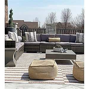 SAFAVIEH Outdoor Collection Eartha Modern Dark Grey Concrete Coffee Table (Fully Assembled)