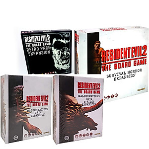 Resident Evil 2 Board Game Bundle with Survival Horror, Malformations of G B-Files, and Retro Expansion (3 Items)