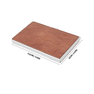 Cabilock 1pc Solid Wood Storage Box Pocket Business Holder Business Wallet Visiting Holder Slim Business Personalized Holder Credit Men Purse Car Organizer Man Stainless Steel Card Metal
