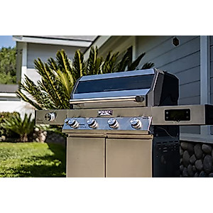 Monument Grills 4-Burner Liquid Propane Gas Smart bbq Grill Denali D425 with Stainless Steel Rotisserie Kit(2 Items)