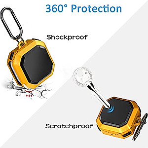 Wocoxo Compatible with Galaxy Buds Pro Case/Galaxy Buds Live Case, Shock-Proof Portable Protective Cover with Keychain (Yellow)