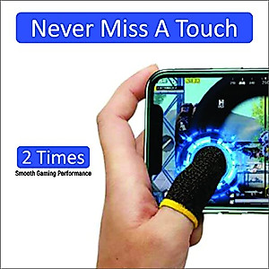 GENDA Finger Sleeves for Gaming | Seamless Anti-Sweat Breathable Finger Sleeve Gloves for Gaming | Thumb Protecor | Finger Covers | Dedales para Dedos Gamer | PUBG Gaming Finger Sleeve | Pack of 10