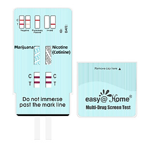 Easy@Home Marijuana & Nicotine Test Kit: 15 Pack Testing Kits for THC and Nicotine Metabolites Cotinine(COT) in Urine, Built-in Strips Combo Home Drug Tests for Weed/Vaping/Tobacco, EDOAP-124