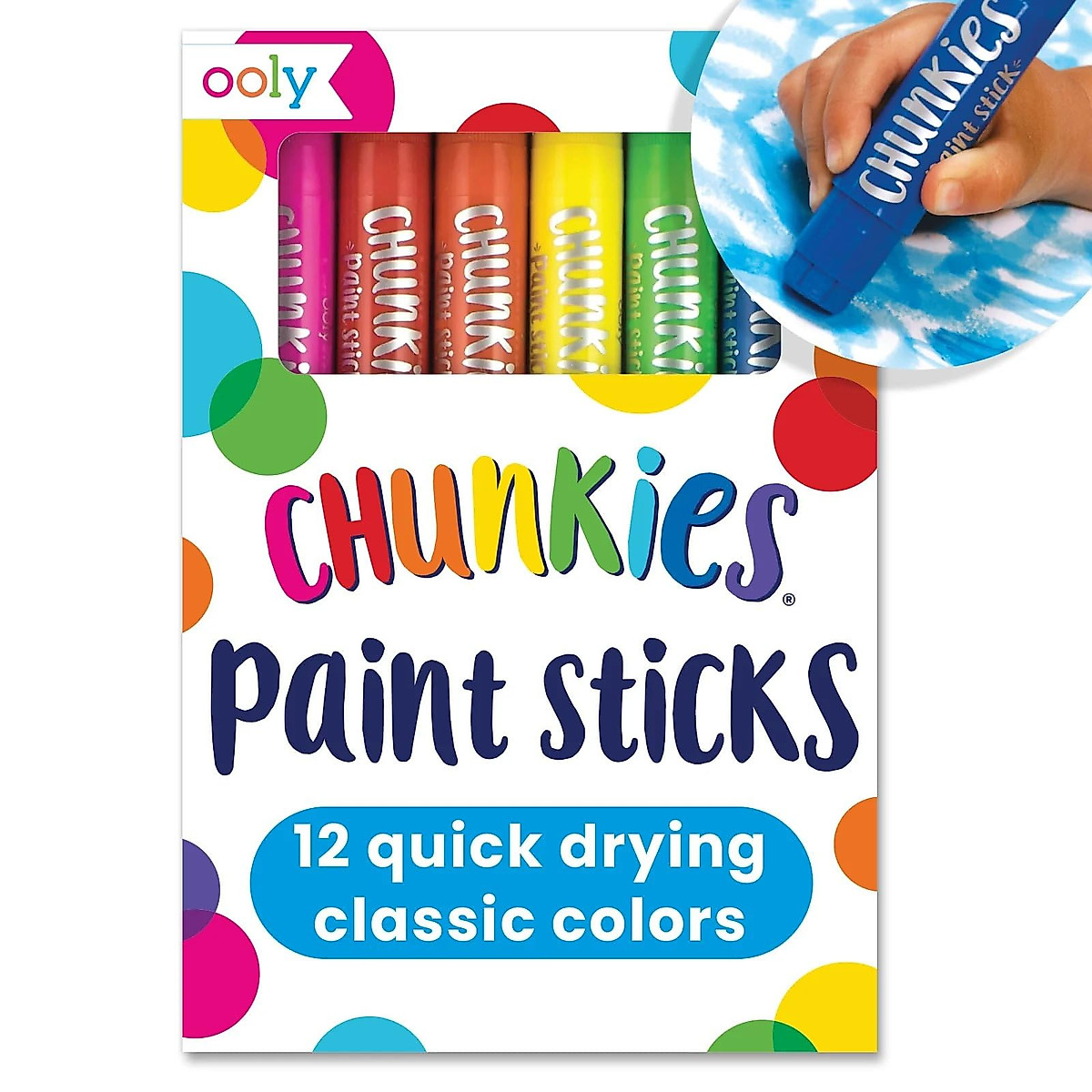 OOLY, Giftable Chunkies, No Brush or Water Needed, Twistable Paint Stick Set for Kids and Adults, Great for Any Project Including Posters, Cards, Scrapbooking, and Journaling, Set of 12