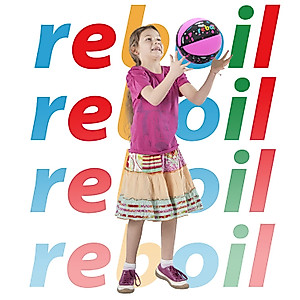 REBOILPHASE Pink Basketball Size 4 Basketball Gift, Kids Basketball, Youth Basketballs, Rubber Basketball -Pink/Multi-Splatter