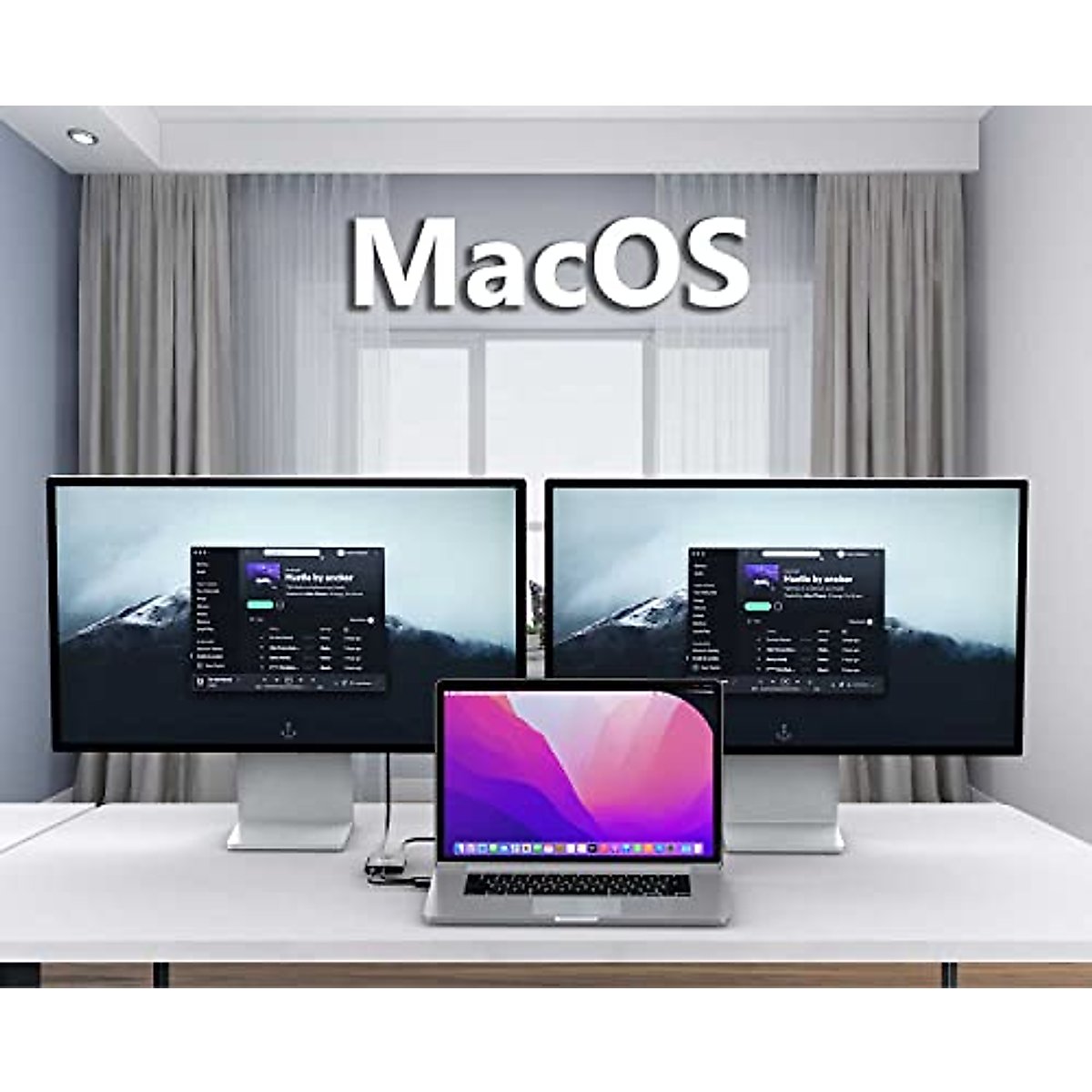 UPTab DisplayPort to Dual HDMI 4K 60Hz Adapter Multi Monitor Splitter, Converter Multi-Stream Transport (MST) Hub, DP to 2X HDMI 2.0 (DisplayPort to Dual HDMI)