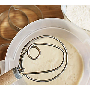 CFIKTE 13.5 Inch Stainless Steel Danish Dough Whisk Dutch Dough Whisks Bread Whisk for pastry, pizza. Great alternatives to a blender, mixer or hook（2 Pack）