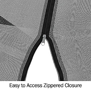 Pure Garden 82-5677C Netting for Patio Table Umbrella, Garden Deck Furniture-Zippered Mesh Enclosure Cover, 7.5', Black