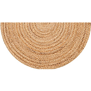 Bedding Craft Jute Rug 4 ft,Hand Woven Rug,Round Natural Yarn, Rustic Vintage Beige Braided Reversible Rug, Eco Friendly Rugs for Bedroom, Kitchen, Living Room