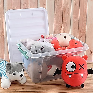 Quickquick 20 Quart Plastic Clear Latching Box, 6-Pack Clear Storage Box