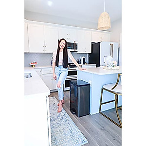 Rubbermaid Stainless Steel Metal Step-On Trash Can for Home and Kitchen, Charcoal, 12 Gallon, 2112520