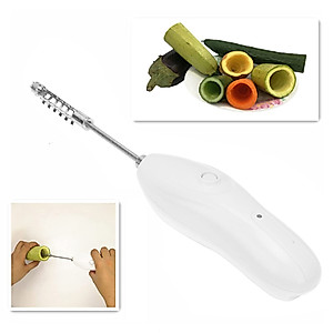 Electric Fish Scaler, Multifunctional Fish Scale Scraper Remover Cleaner Seafood Descaler, Cordless Peeler Scaler with Replaceable Blade, Fruit Digging Vegetable Corer for Pepper, Bitter Gourd