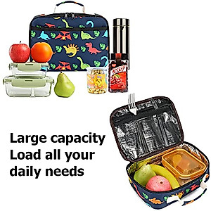 Bluboon Insulated Lunch Box for Kids Boys Girls School Lunch Bags Reusable Cooler Thermal Meal Tote for Picnic