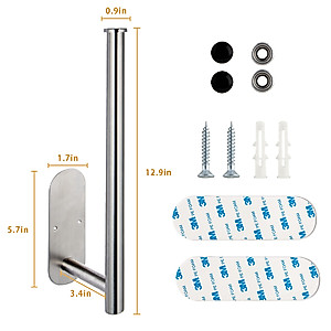 Aisto Paper Towel Holder Wall Mount Under Cabinet Adhesive Paper Towel Holder or Wall Drilling for Home Kitchen - SUS304 Stainless Steel