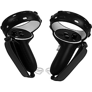 Touch Controller Grip Cover for Oculus Quest 2,Soft Silicone Handle Grip Protective Sleeve Cover with Hand Strap for Oculus Quest 2 VR Handle Accessories (Black)